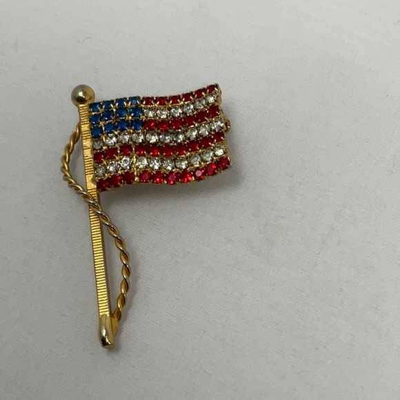 Jewelry | Vintage Sparkly Us Flag Pin | Poshmark